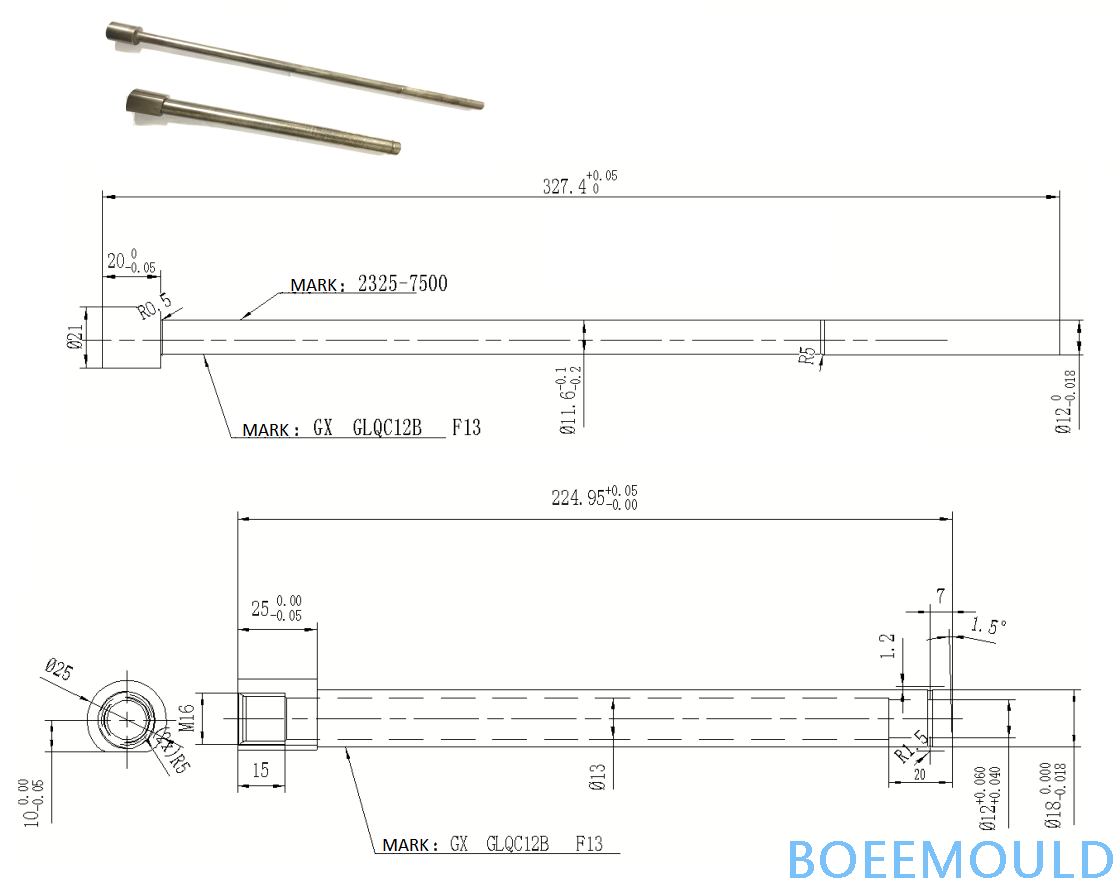 EXTRUSION PINS COMPONENT(4) - BOEE MOULD